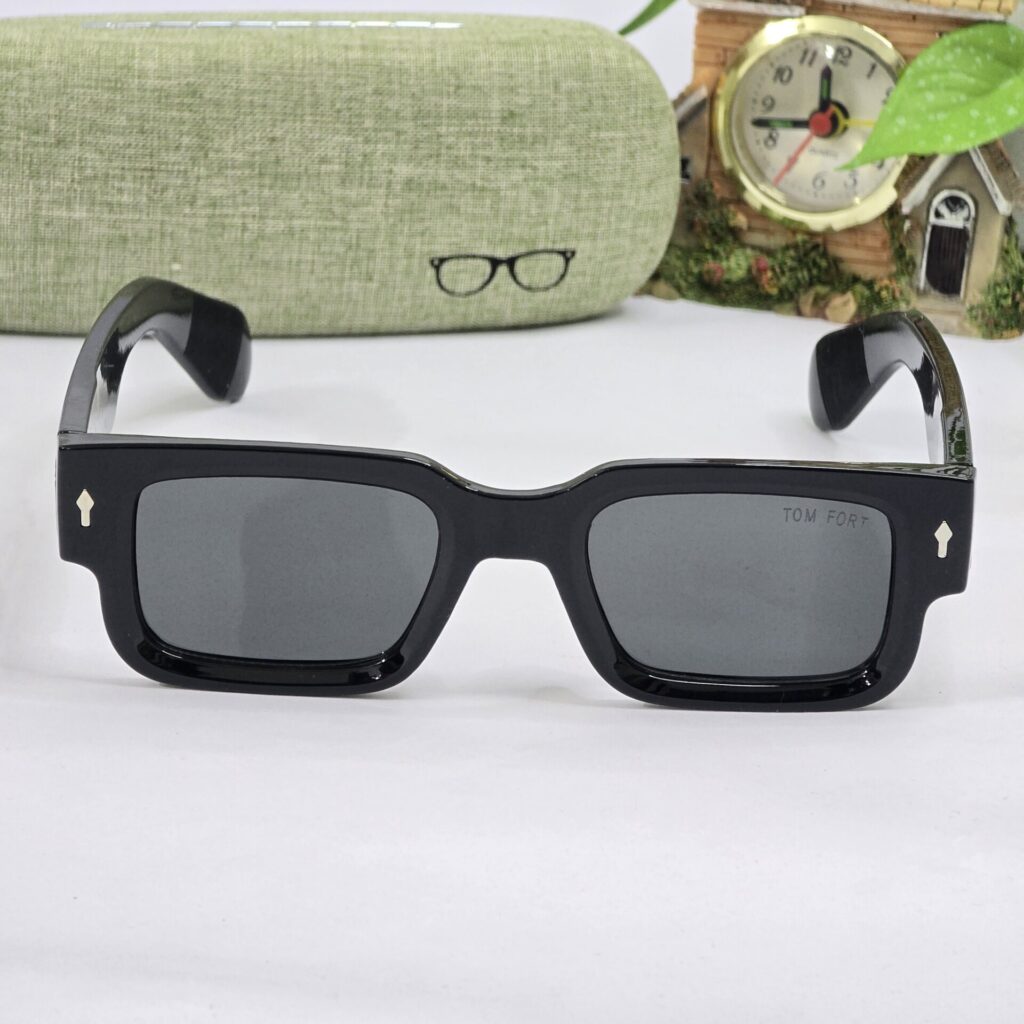 New trendy lock stylish square shape black luxurious sunglass for men ...